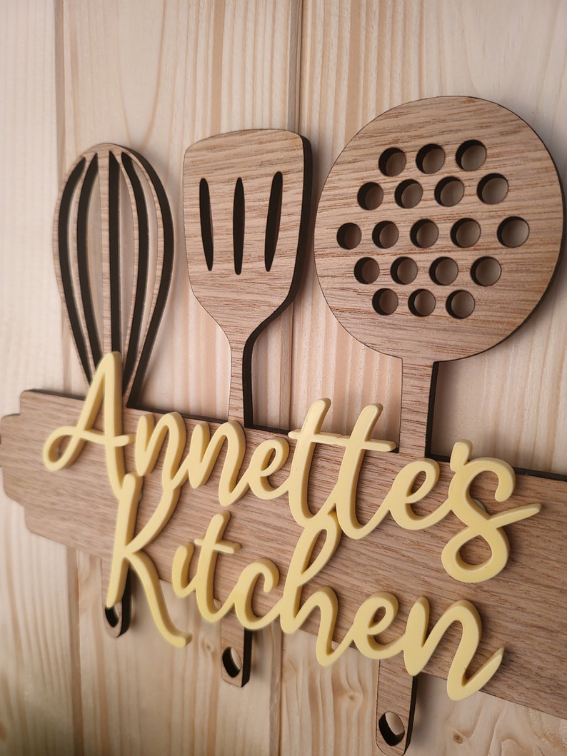 Personalised Name Kitchen Wall Sign. Utensils. Mothers Day - Etsy