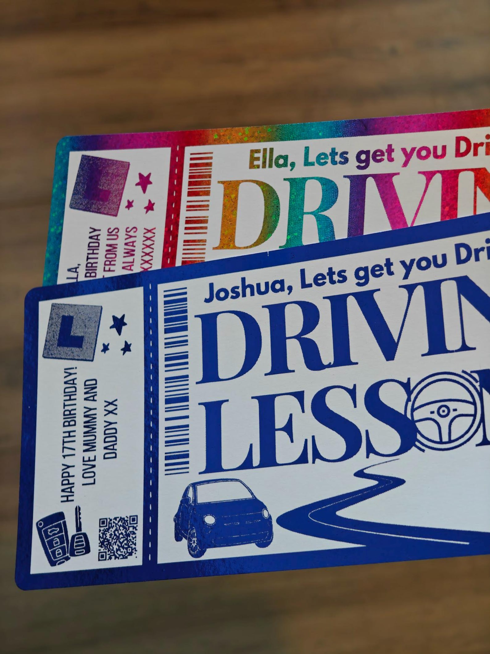 Personalised Foil Driving Lesson Gift Ticket: 17th Birthday Surprise ...