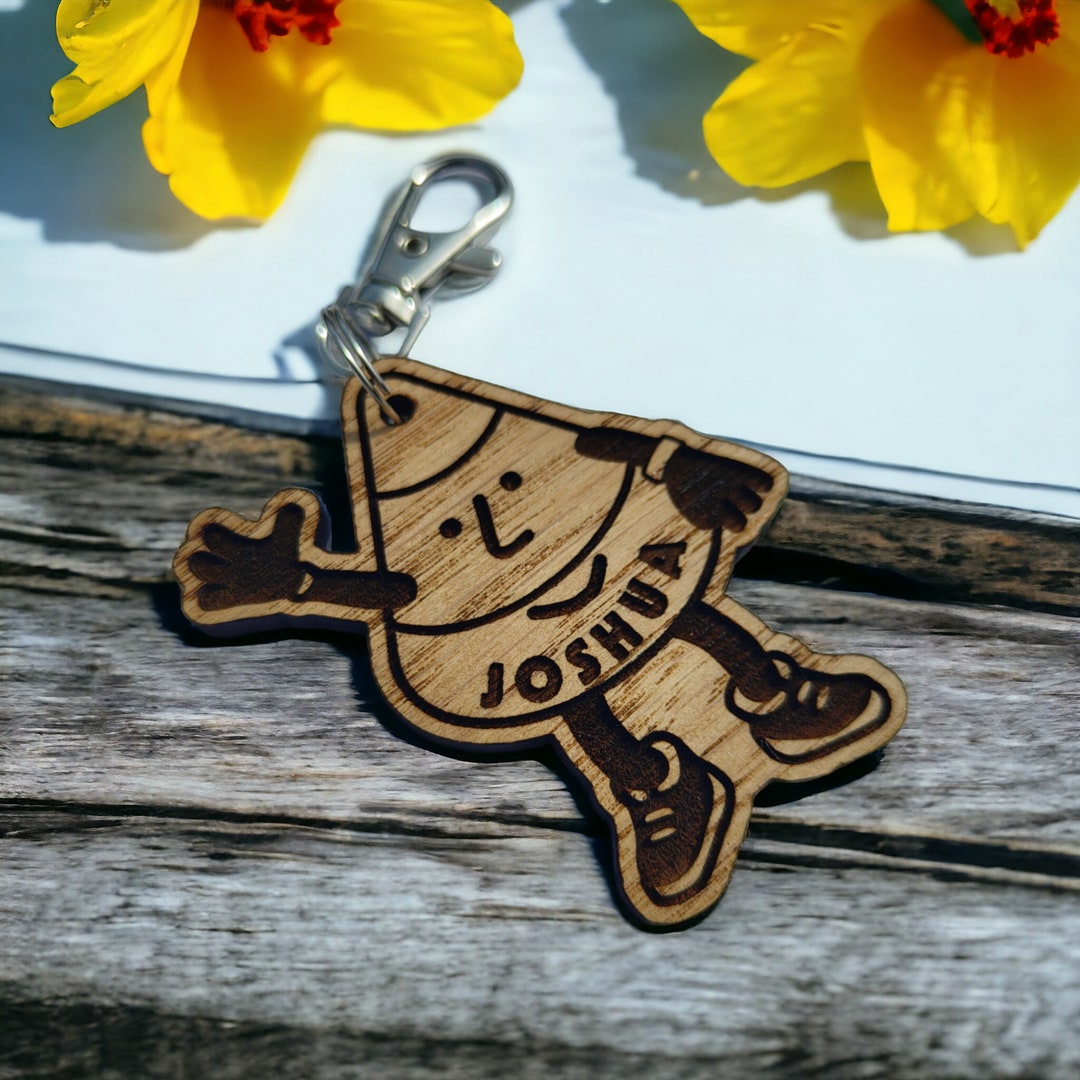 Personalised Mr Mistar Urdd Eisteddfod Triangle Wooden Keyring Keychain ...