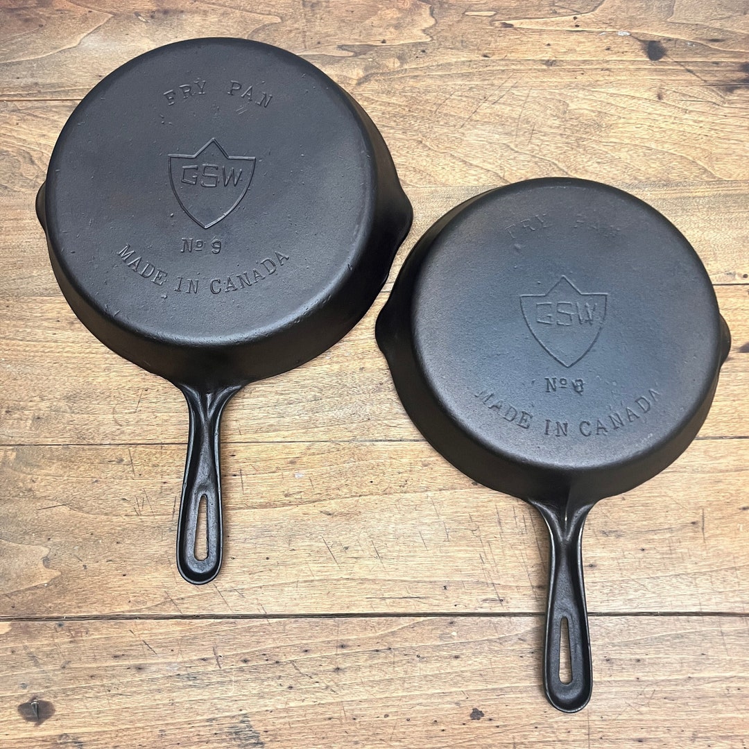 Restored GSW Number 8 and Number 9 Cast Iron Pans Perfect - Etsy
