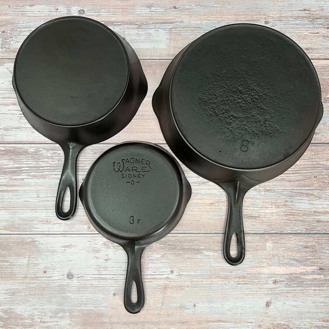 Restored Vintage Wagner Cast Iron 3 Pan Set Includes a - Etsy Canada
