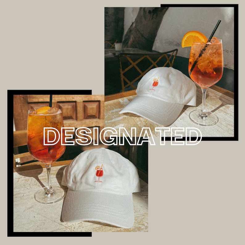 Aperol Spritz Glass (MORE COLORS) Embroidered Dad Hat | Cocktail Lovers ...