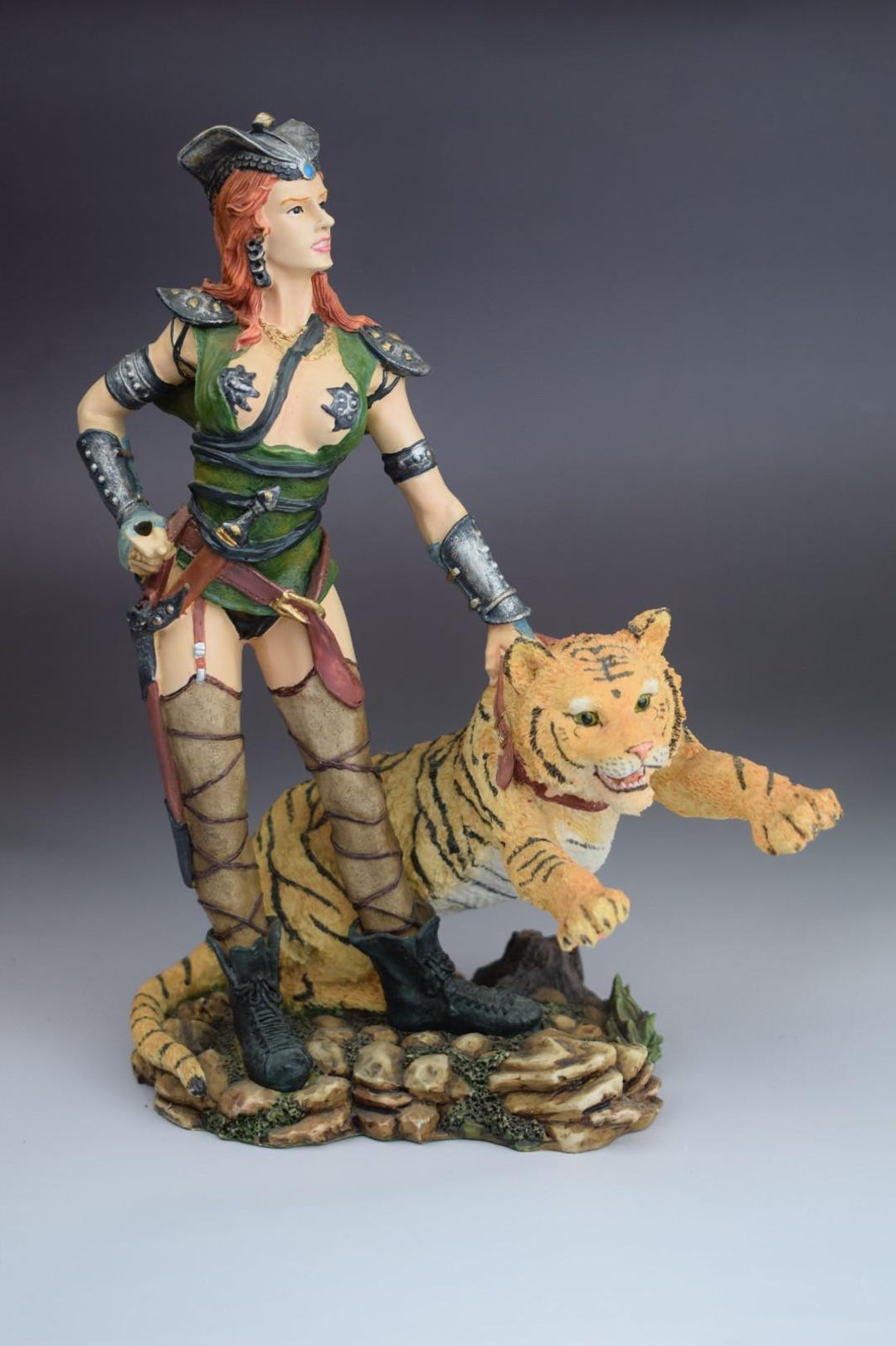 1997 Veronese Resin Statue Red Sonja W Tiger - Etsy