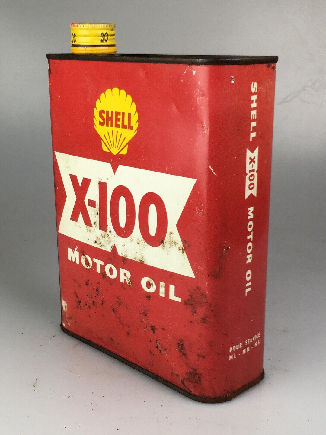 Vintage Shell X-100 Motor Oil Metal Can Bottle - Etsy