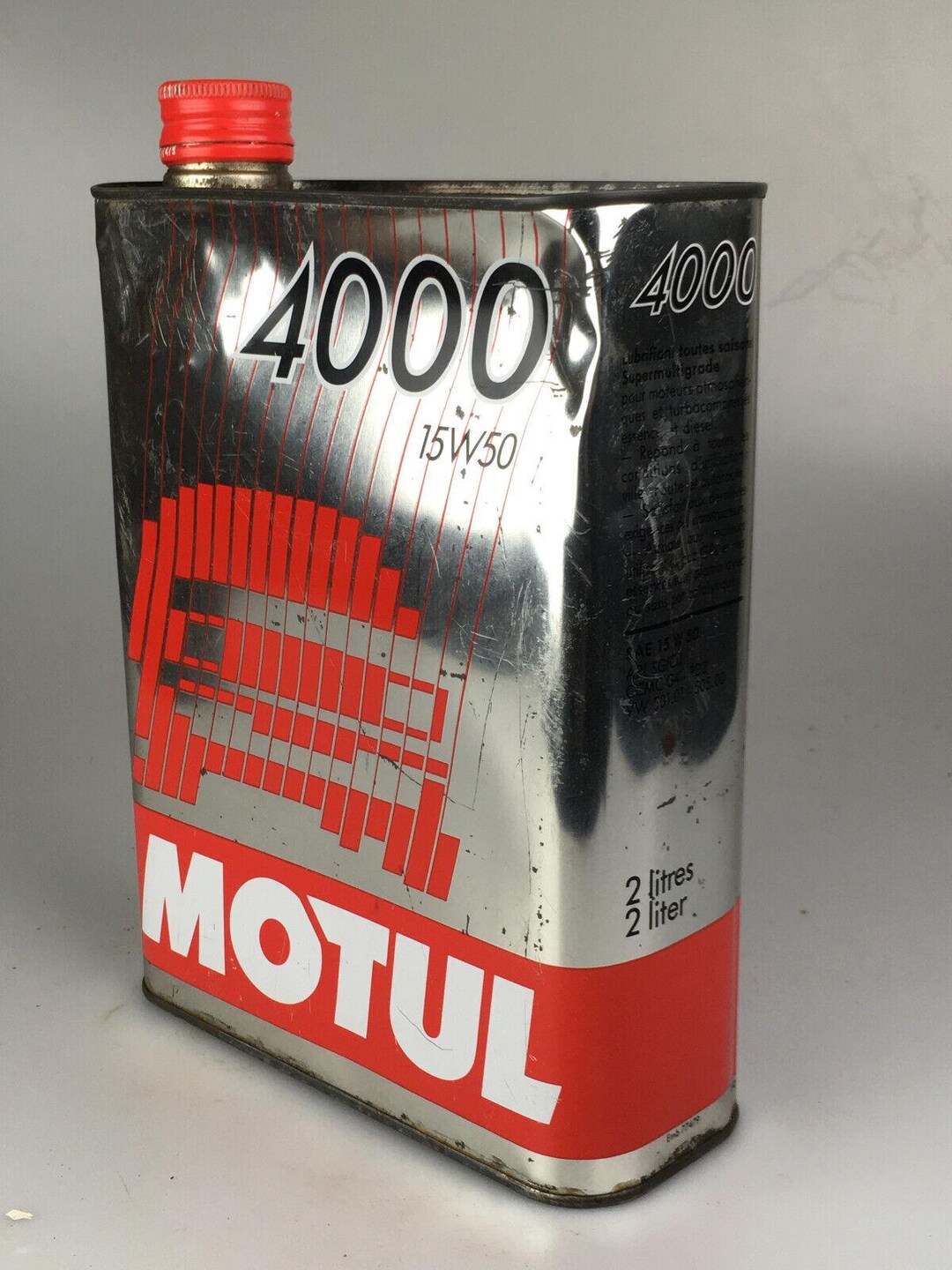 Vintage Motul 4000 Motor Oil 2l Metal Can Bottle - Etsy