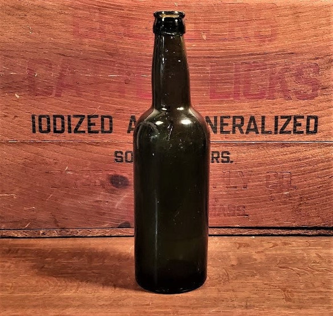 Green Glass Turn Mold Bottle - Etsy