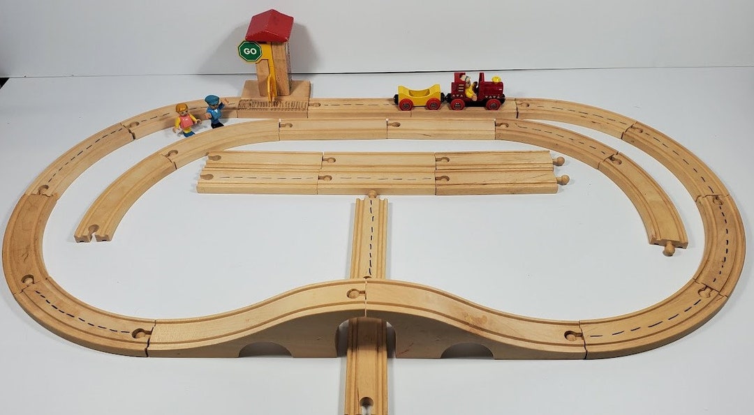 Wooden Train Set With Two Car Train Three Figures - Etsy