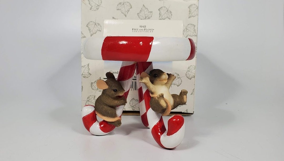 Candy Cane Pillar Candleholder Fitz and Floyd 93/422 Charming - Etsy