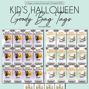 Halloween Goody Bag Favor Tags- Printable - Etsy