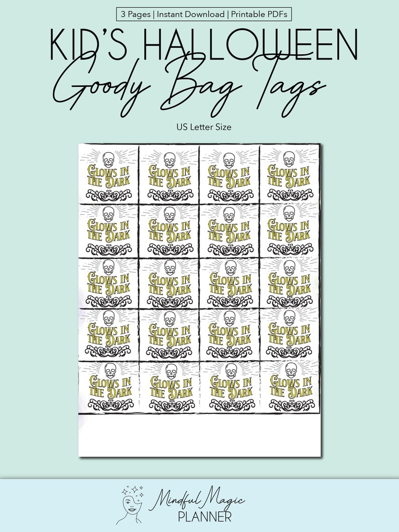 Halloween Goody Bag Favor Tags- Printable - Etsy