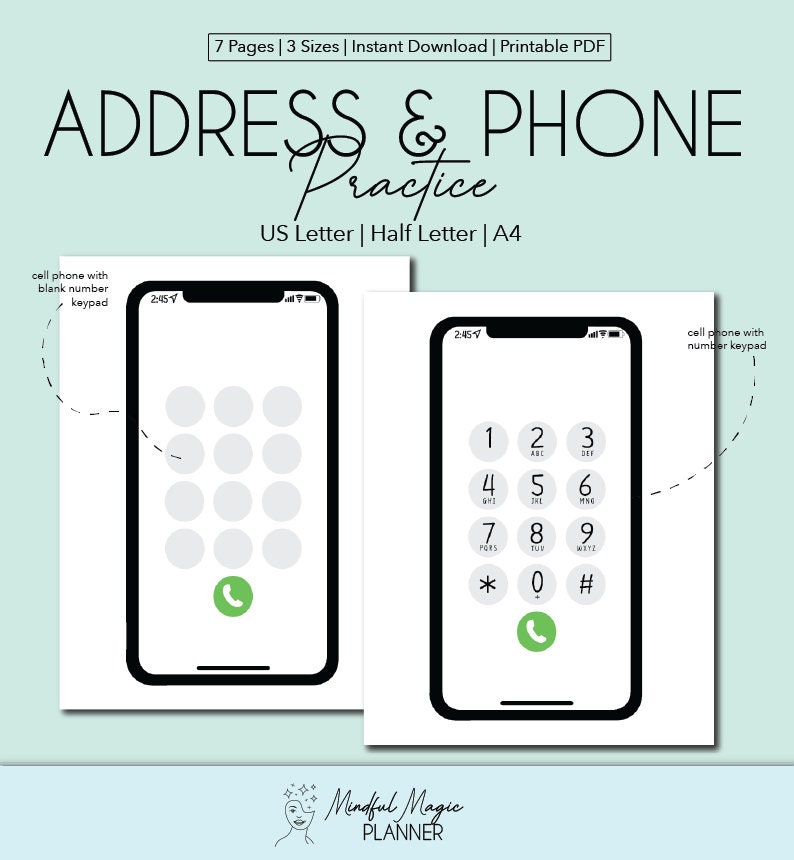 Address & Phone Number Practice - Etsy