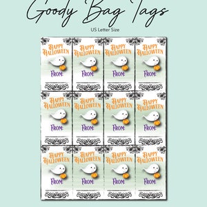 Halloween Goody Bag Favor Tags- Printable - Etsy