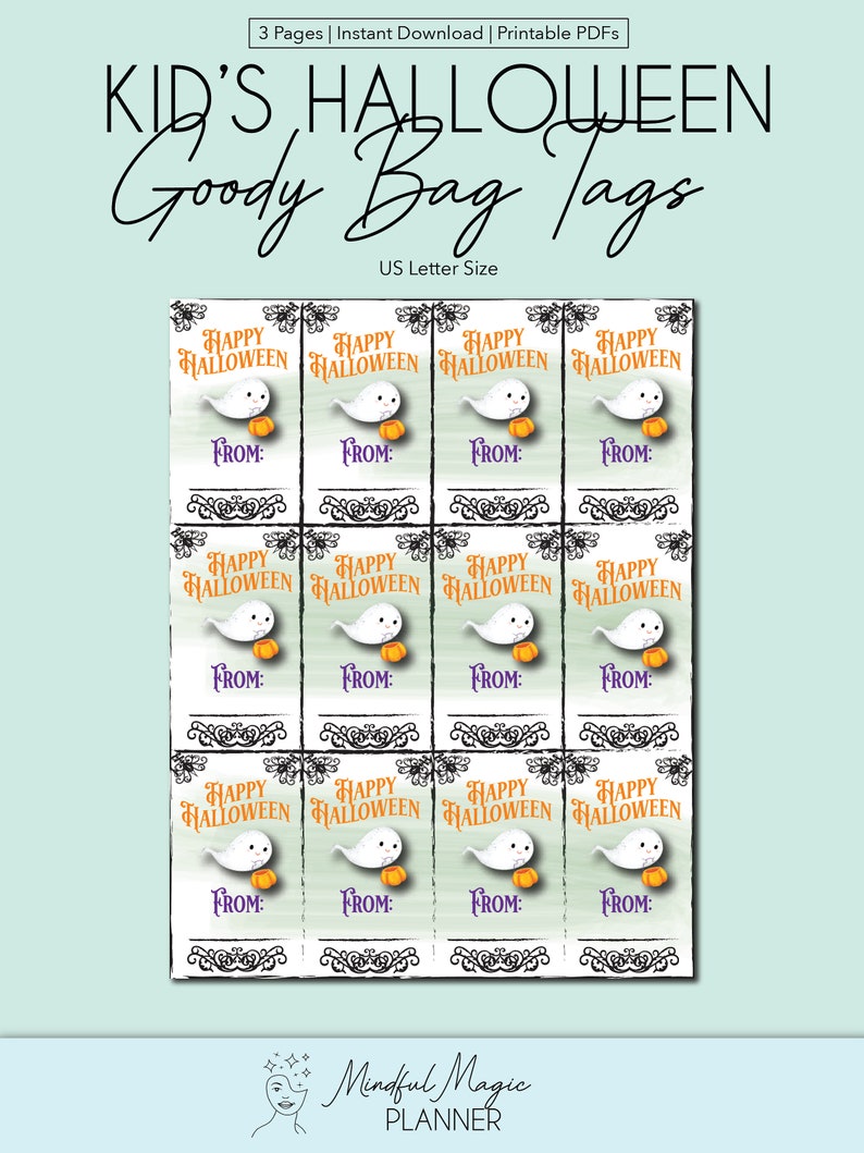 Halloween Goody Bag Favor Tags- Printable - Etsy