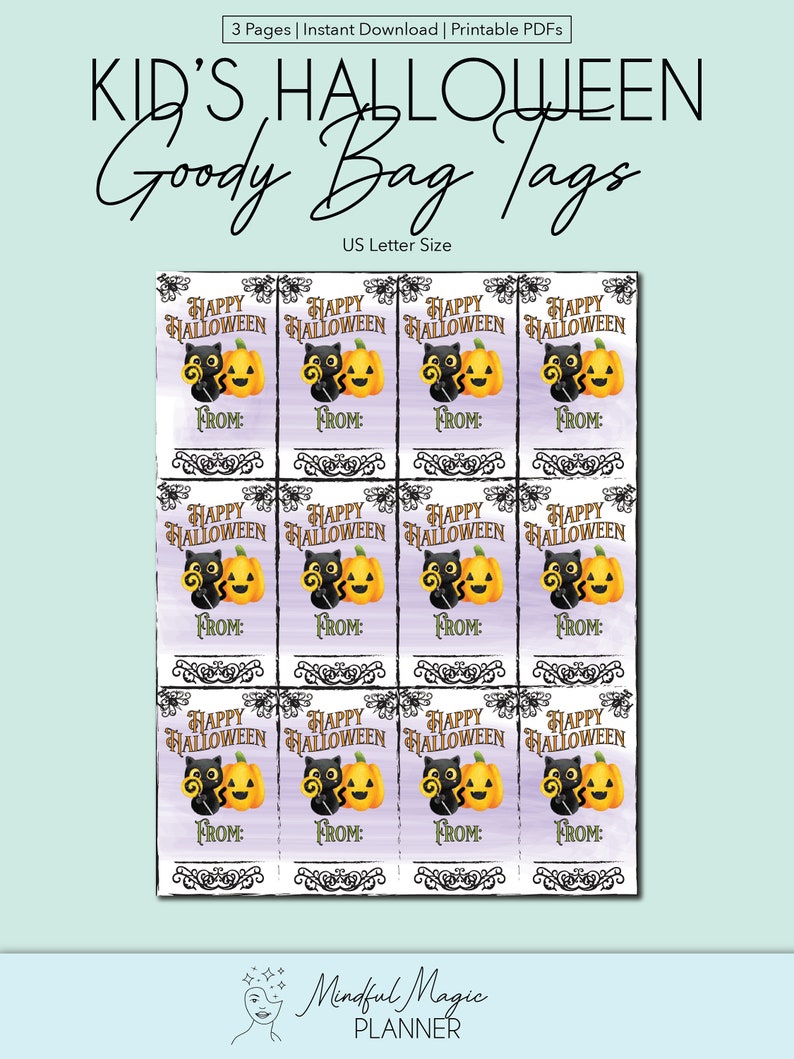 Halloween Goody Bag Favor Tags- Printable - Etsy