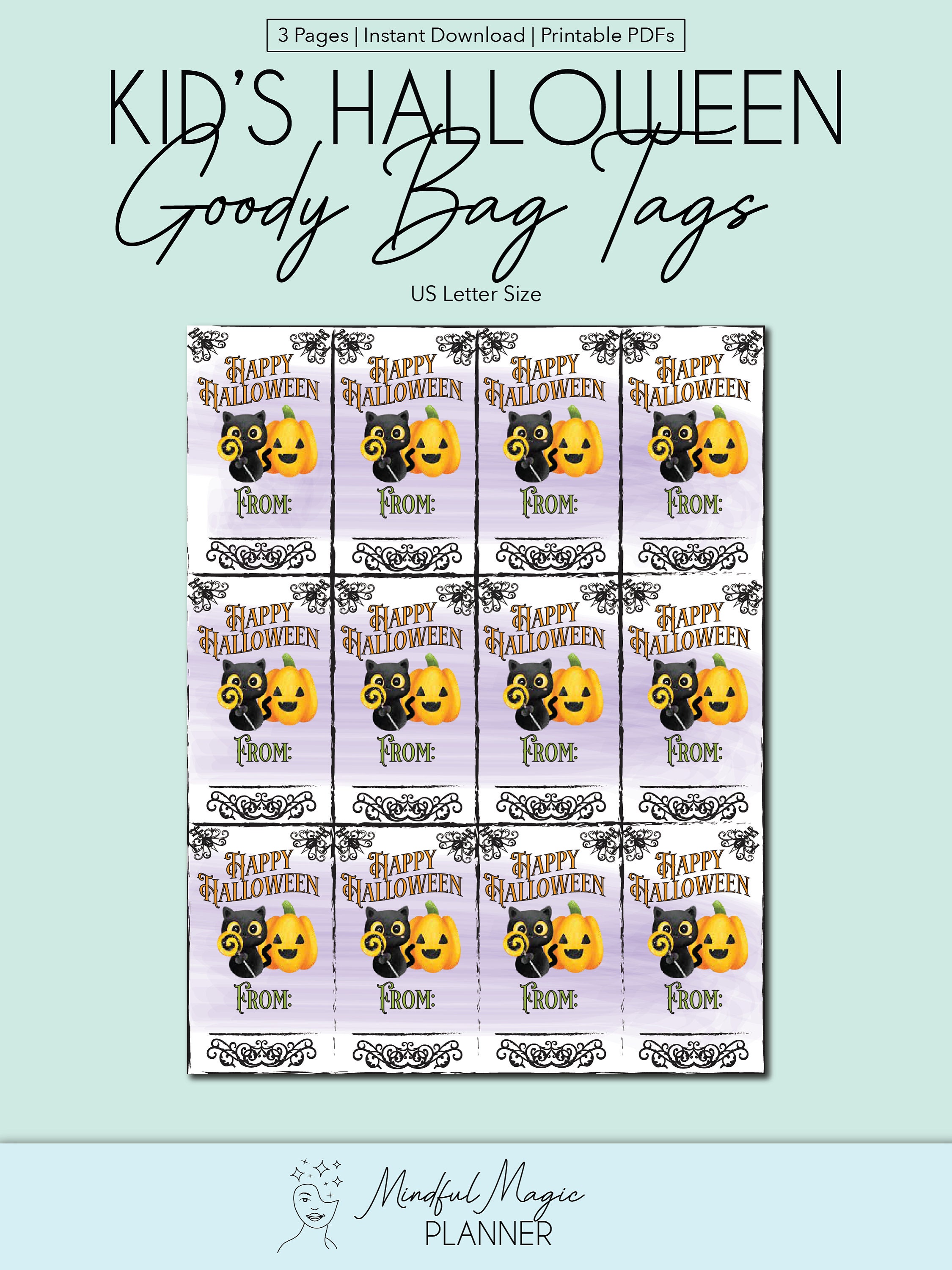 Halloween Goody Bag Favor Tags- Printable - Etsy