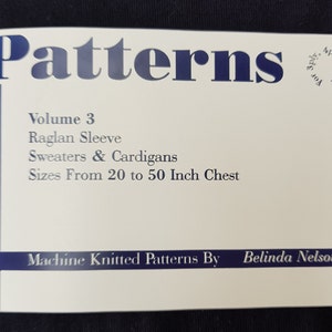 3 Machine Knitting Books 3,4ply and DK. Drop Shoulder, Set in Sleeve ...