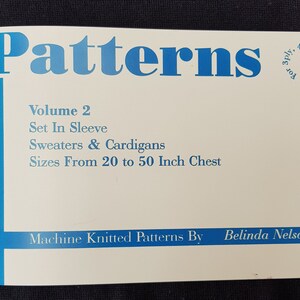 3 Machine Knitting Books 3,4ply and DK. Drop Shoulder, Set in Sleeve ...