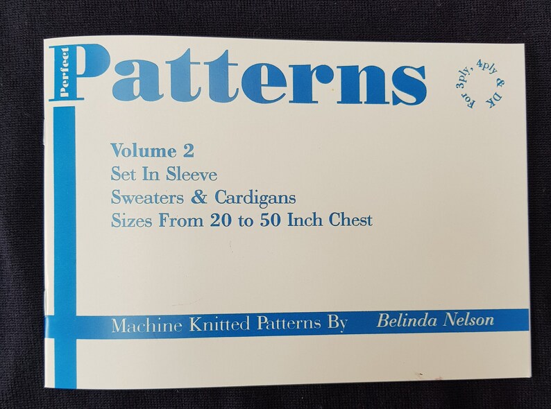 3 Machine Knitting Books 3,4ply and DK. Drop Shoulder, Set in Sleeve ...