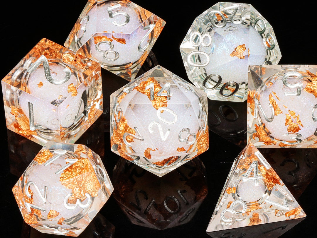 Liquid Core Dice Set for Role Playing Games / Full Resin Sharp Edge D&d ...