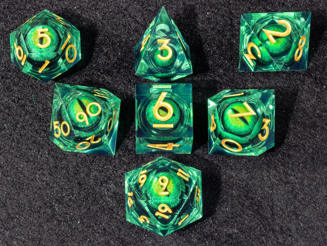 Moving Eyeball Liquid Core Dnd Dice / Sharp Edge Resin for - Etsy