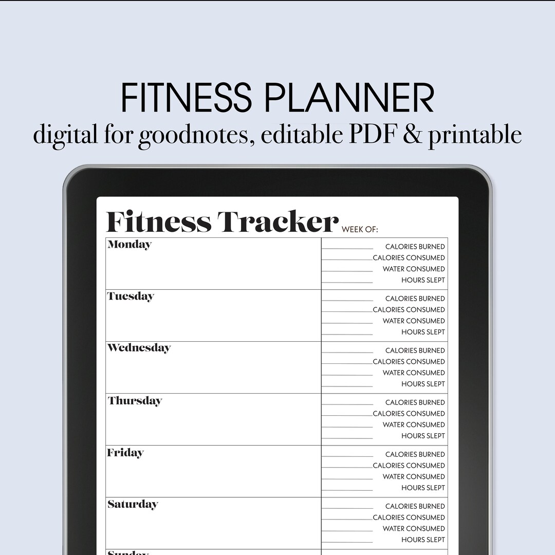 Fitness Planner, Digital Fitness Planner Goodnotes, Wellness Planner ...