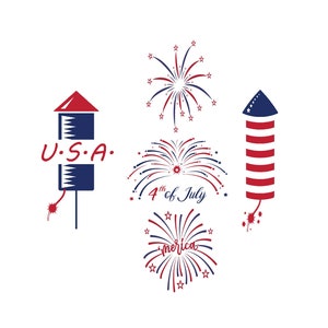 Fireworks SVG Bundle, Happy 4th of July Svg, Independence Day Svg ...