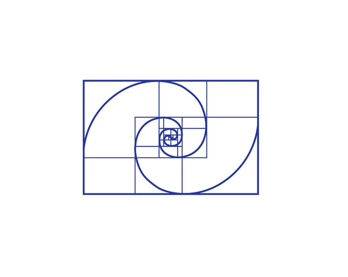 Fibonacci Spiral Design, DXF, SVG, PNG Autocad, Cricut, Yoga, Technical ...