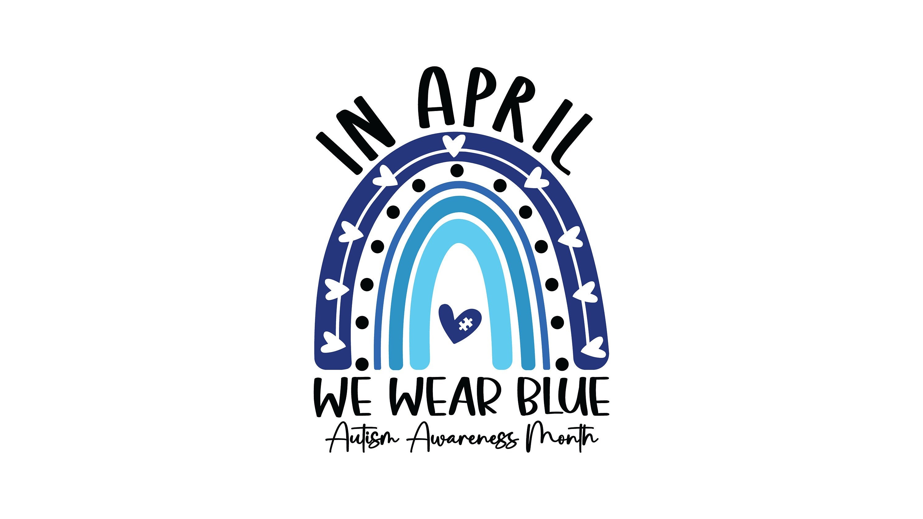 Blue Rainbow Png, We Wear Blue for Autism Awareness Png, Autism ...