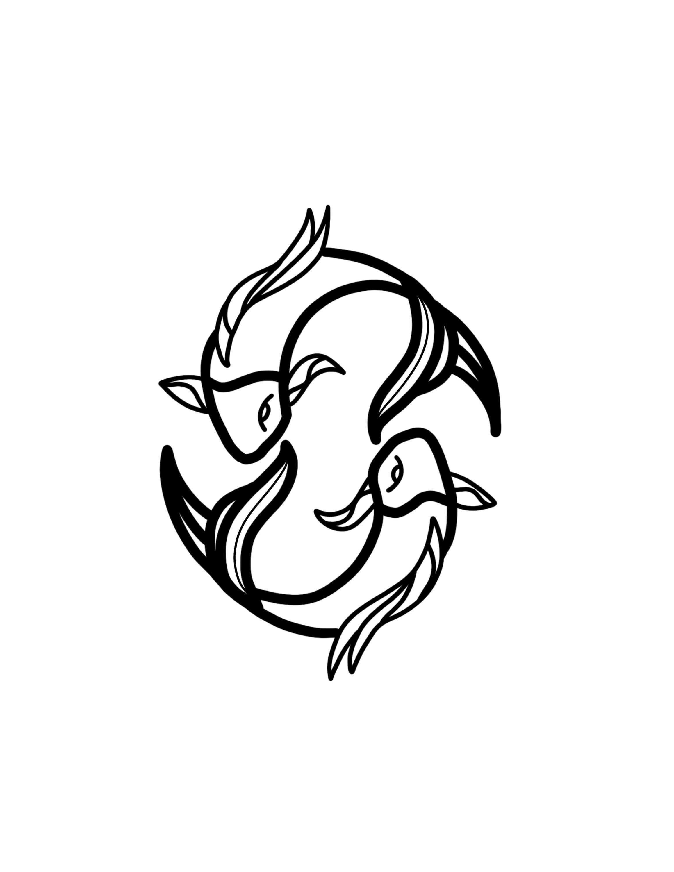 Japanese Koi Fish Png Yin Yang Koi Fish Line Art Koi Fish - Etsy