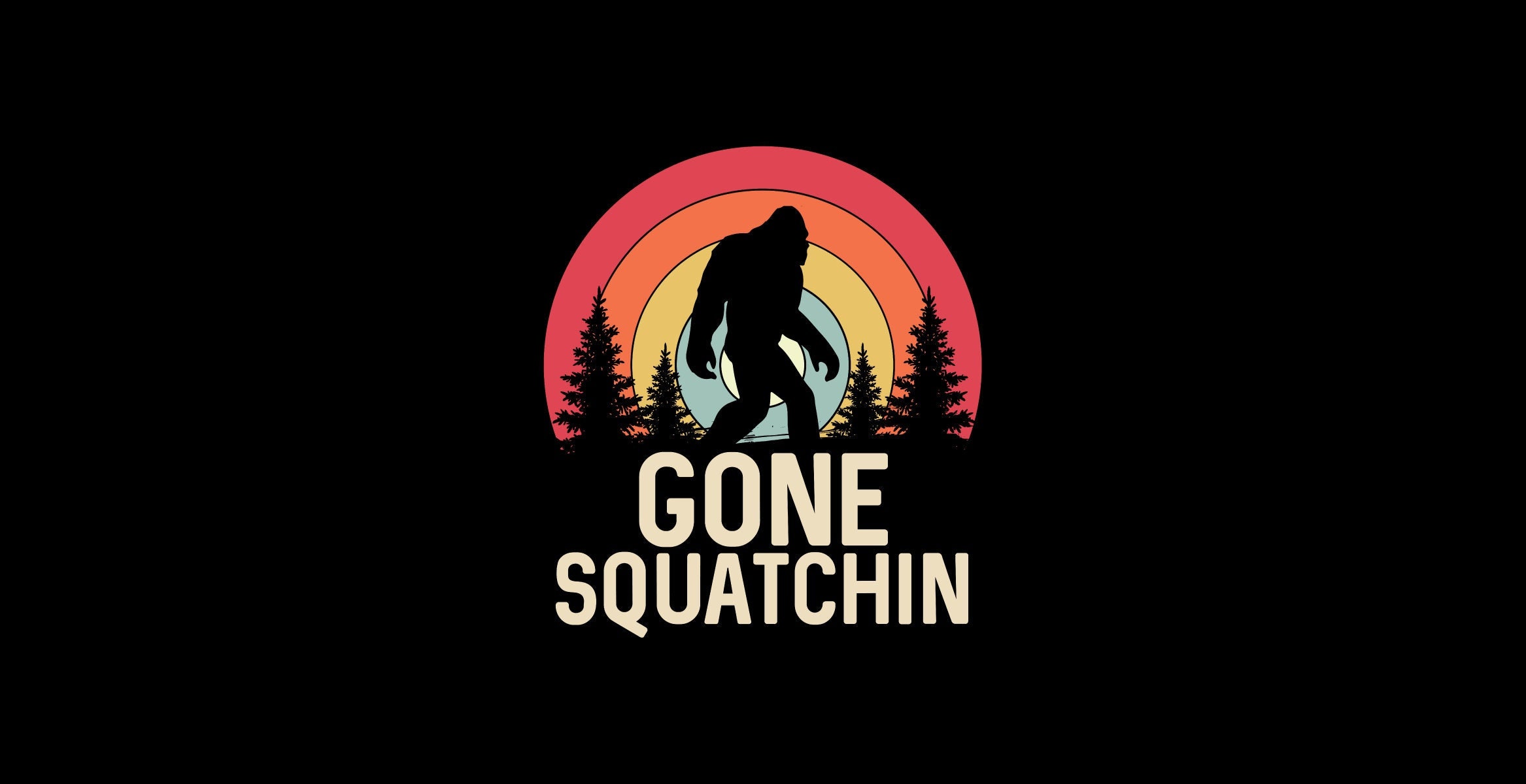 Retro Gone Squatchin Svg, Forest Gone Squatching Svg, Walking Yeti ...