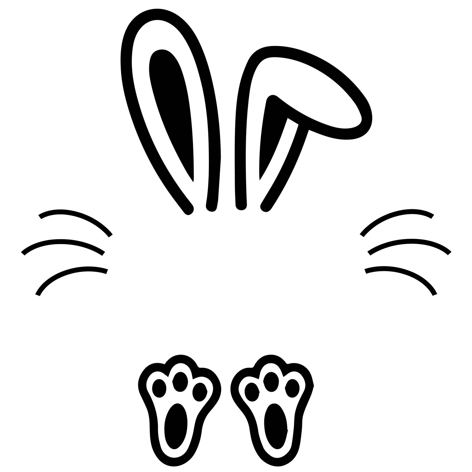 Bunny Feet & Ears, Customizable Instant Digital Download, Custom Svg ...