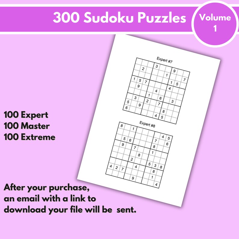 Sudoku Puzzles - Volume 1 | 300 Printable Puzzles Expert to Extreme ...