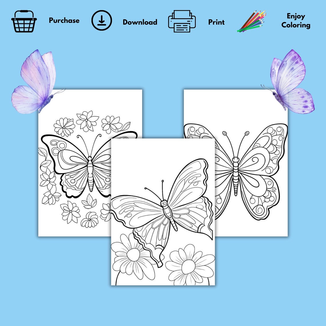 50 Butterfly Coloring Pages | Printable Coloring Pages | Butterfly ...