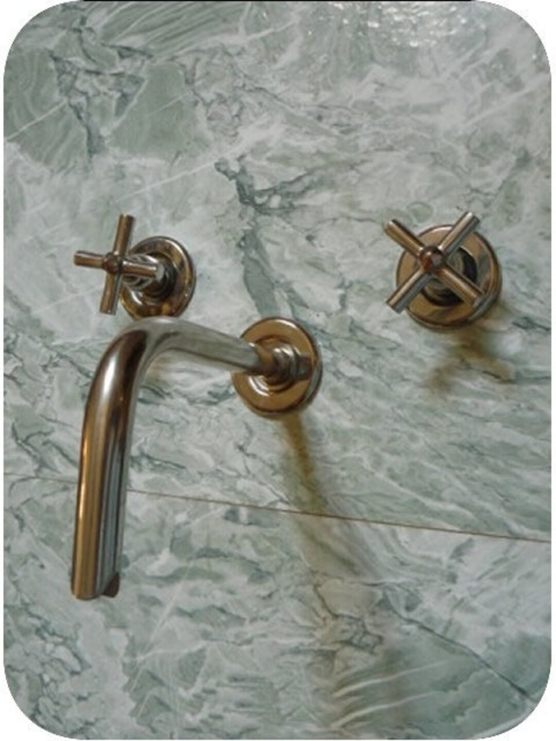 Cross Wall-mounted Mixer Tap Silver Nickel Silver Finish, 2 Handles ...