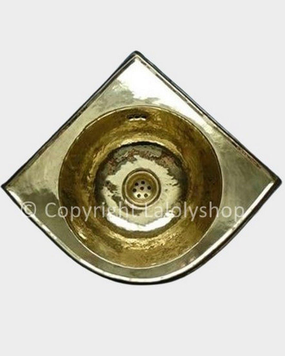 MADE TO ORDER Moroccan-style Corner Hand Basin in Gilded Copper (brass ...