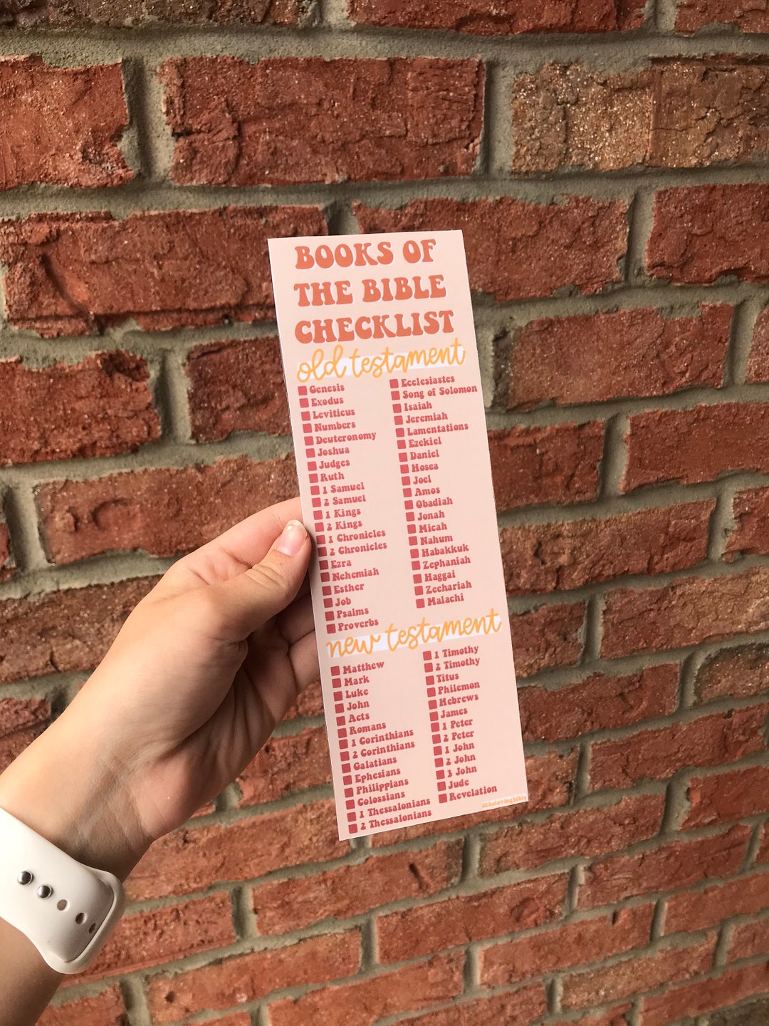 Books of the Bible Checklist Bookmark: Christian Gift - Etsy