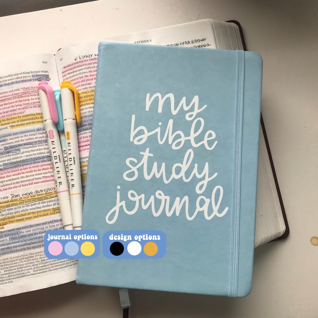 My Bible Study Journal (script Design), Christian Notebook, Gift for ...