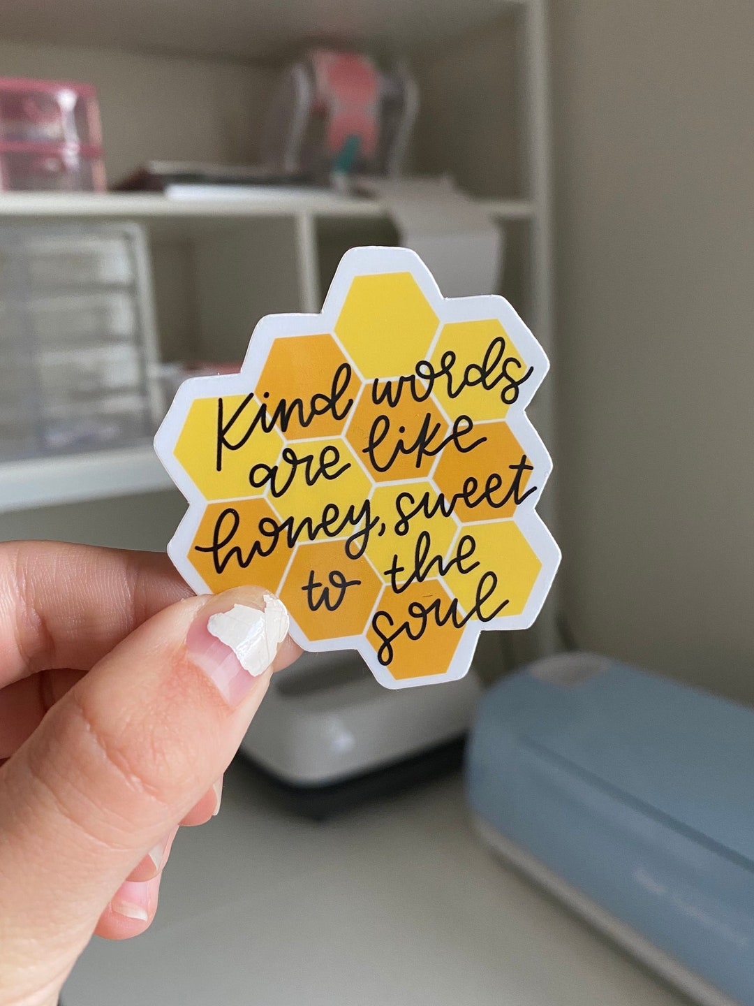 Kind Words Honeycomb Sticker: Christian Faith, Waterproof Decal - Etsy