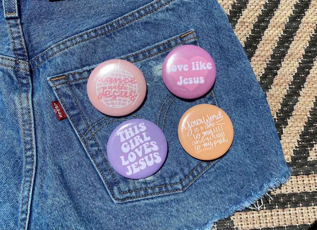 Christian Girl 4 Pack Christian Button Set, Bible Verse Buttons ...