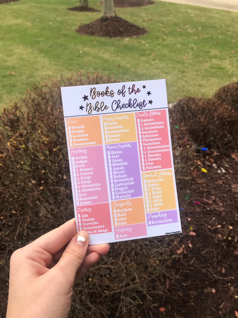 Books of the Bible Checklist: Laminated Christian Print (4x6) - Etsy
