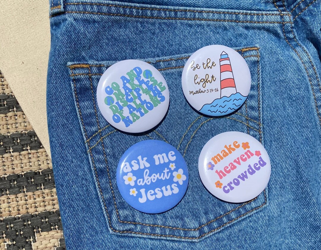 Share God's Word 4 Pack Christian Button Set, Bible Verse Buttons ...