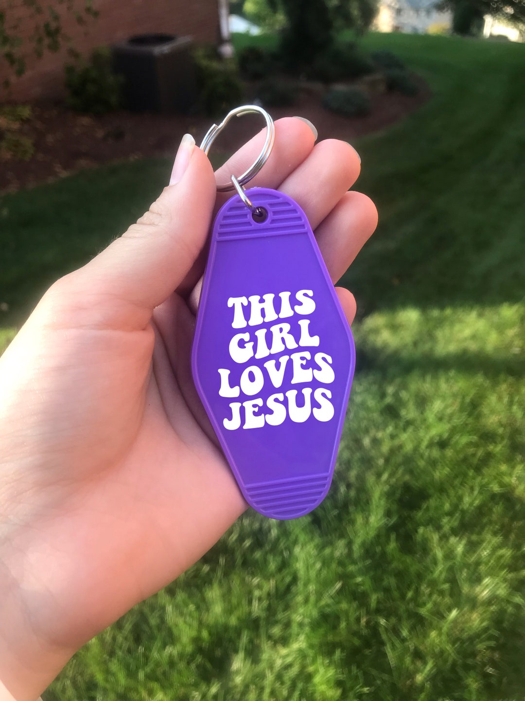This Girl Loves Jesus Motel Keychain, Christian Keychain, Bible Gifts ...