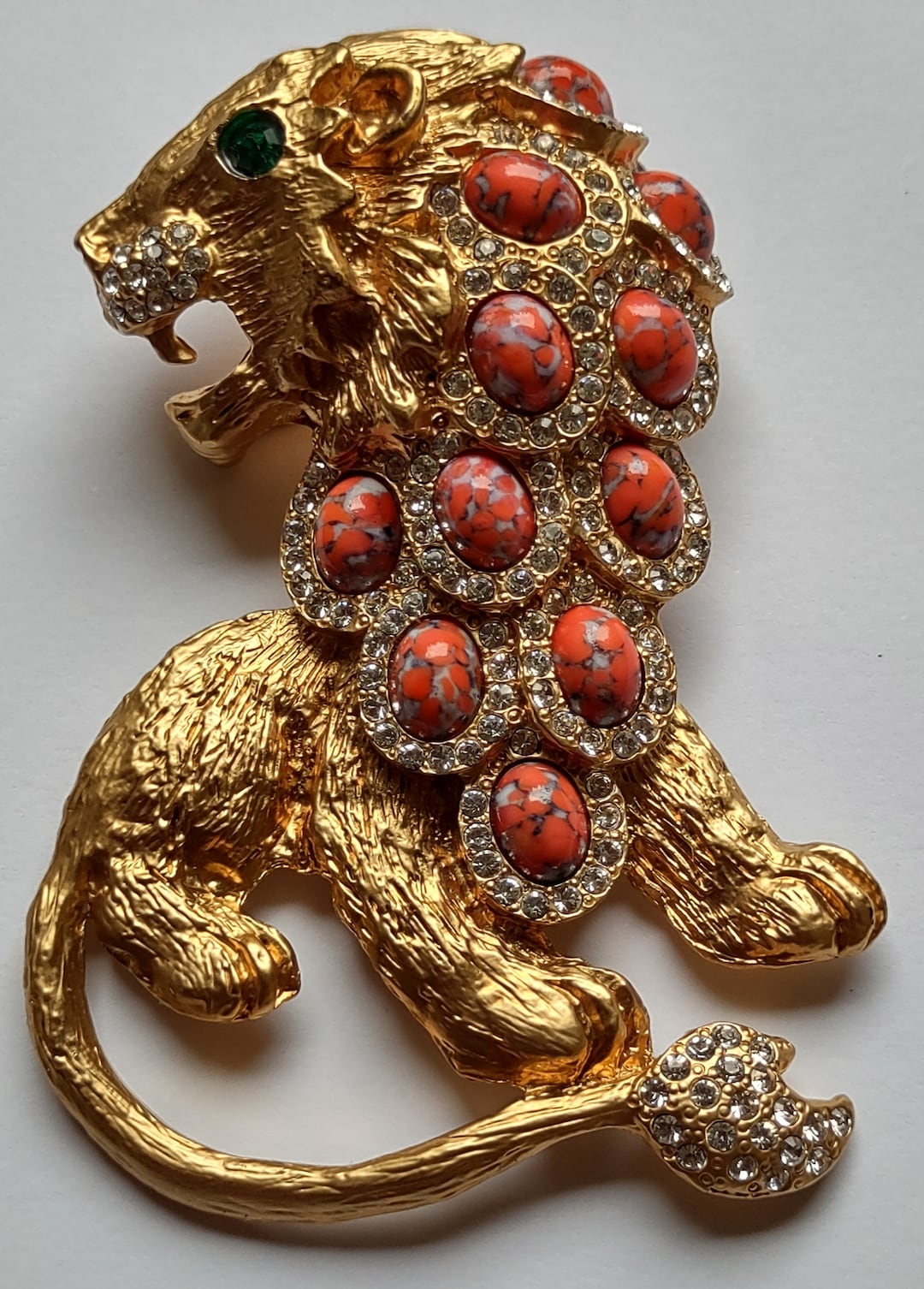 Vintage KJL (kenneth Jay Lane) Roaring Lion Brooch - Etsy