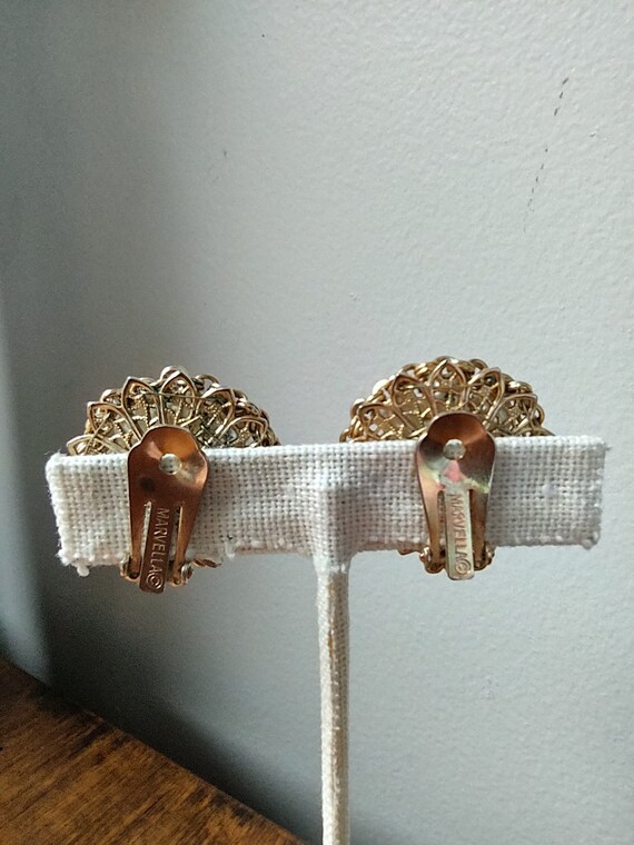 1950's Marvella Pearl & Chain Earrings - Gem