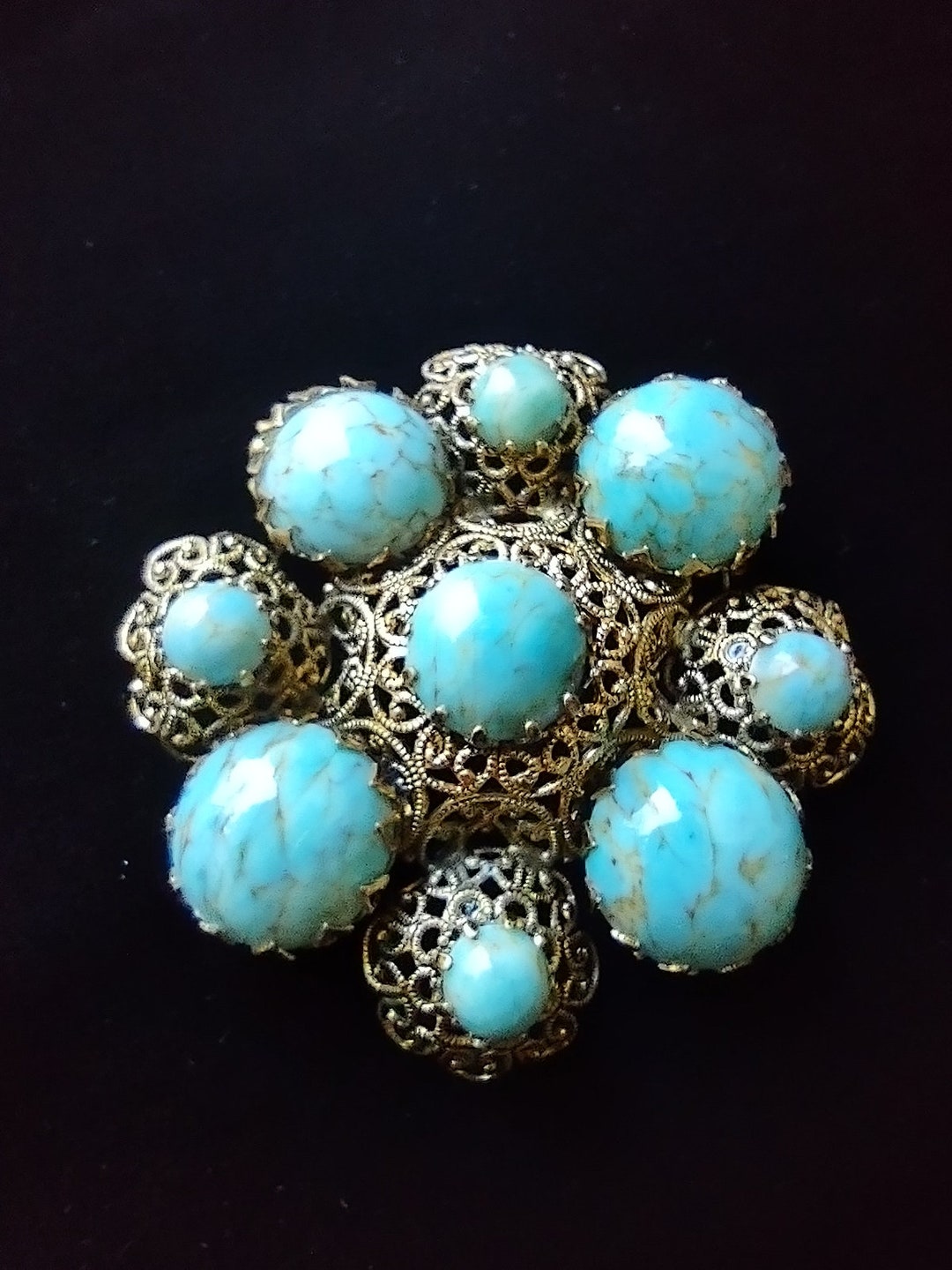 Czech Matrix Art Deco (hubbell) Glass Statement Brooch - Etsy