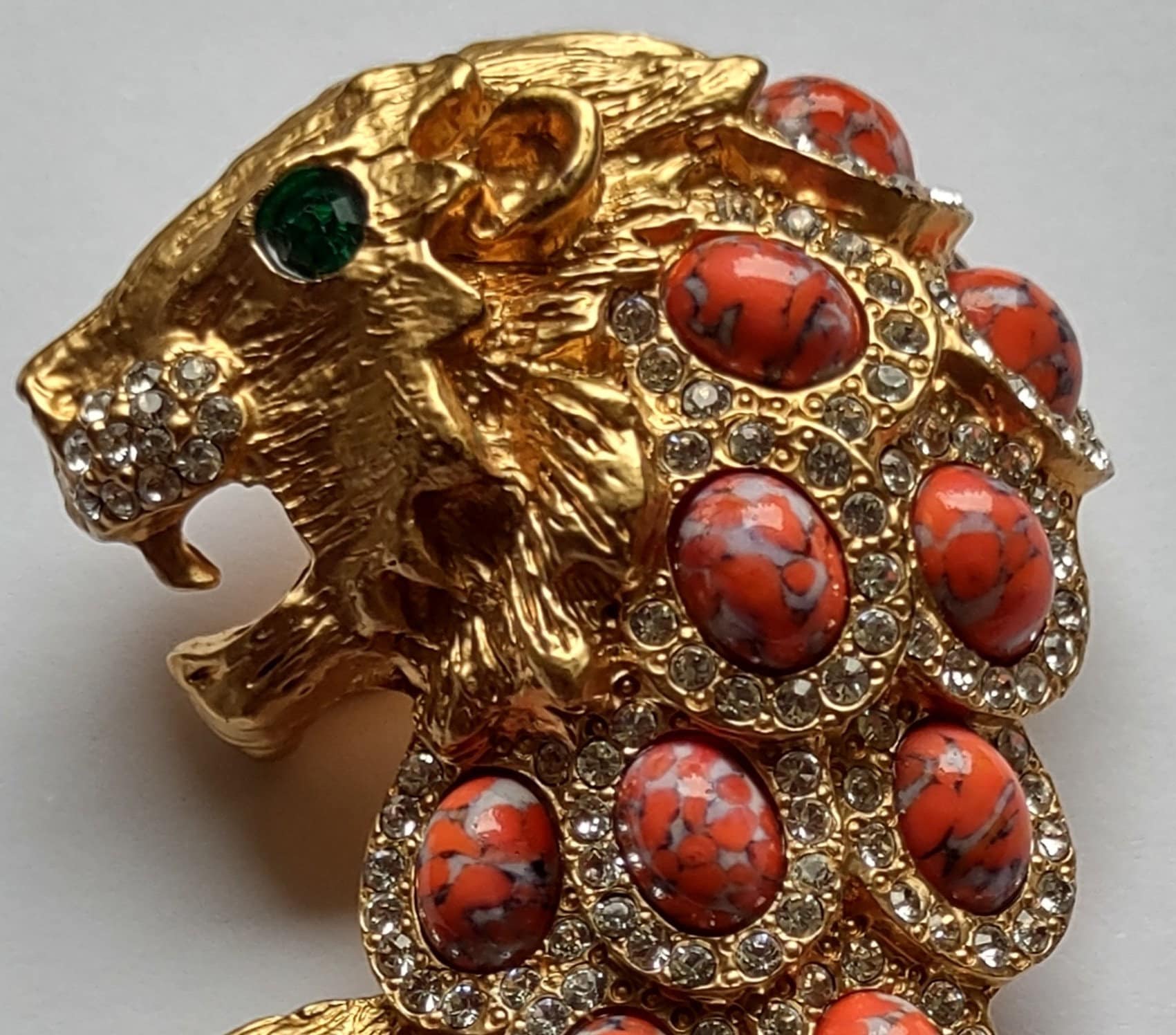 Vintage KJL (kenneth Jay Lane) Roaring Lion Brooch - Etsy