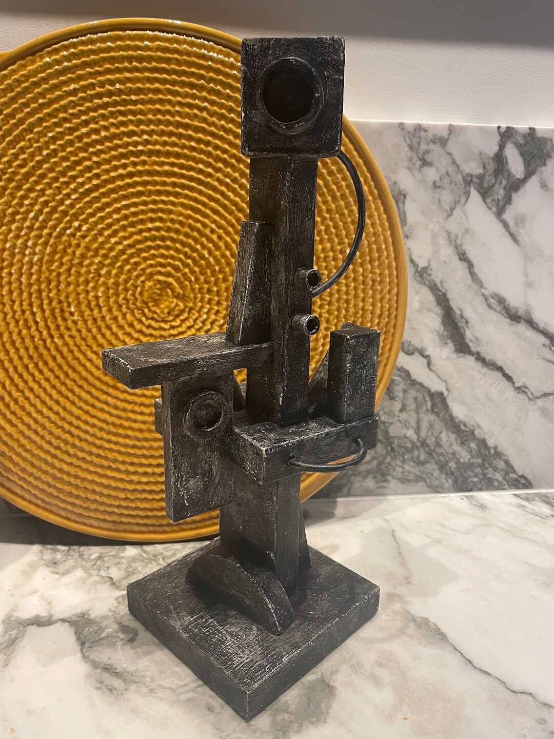 Robotic 32 Cm Brutalist Sculpture, Modernist, Midcentury and Cubic ...