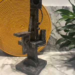 Robotic 32 Cm Brutalist Sculpture, Modernist, Midcentury and Cubic ...