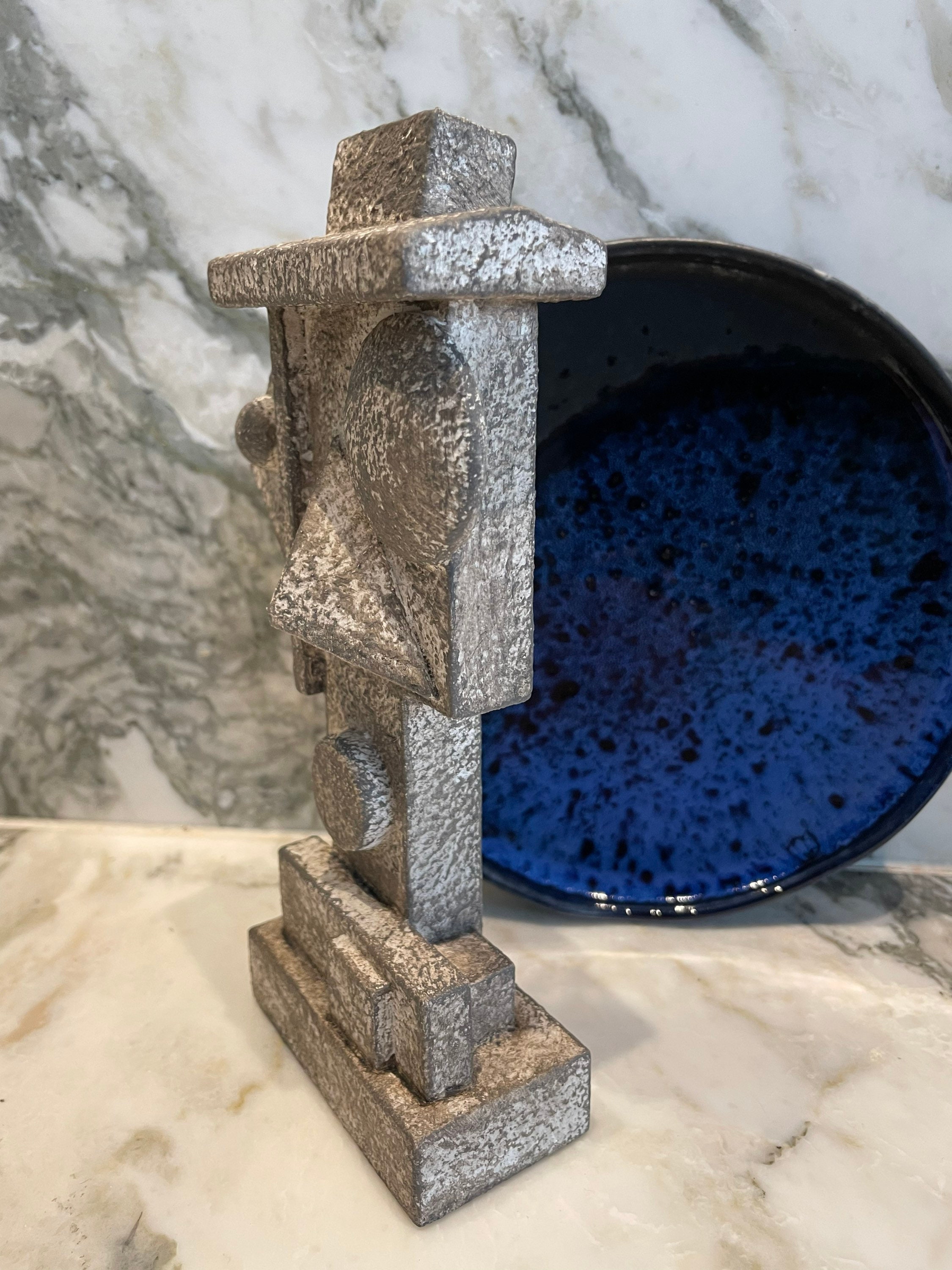 Brutalist Sculpture Triangle Nose Totem, Original Artwork - Etsy