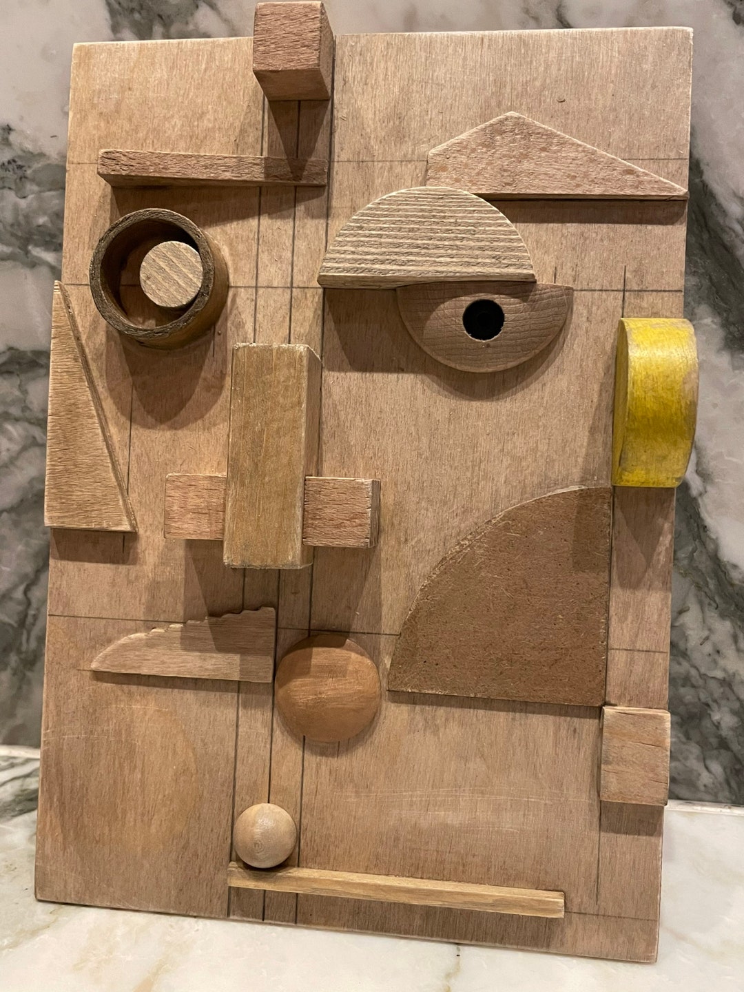 Brutalist Collage cubiste Face Neutral Modernist - Etsy